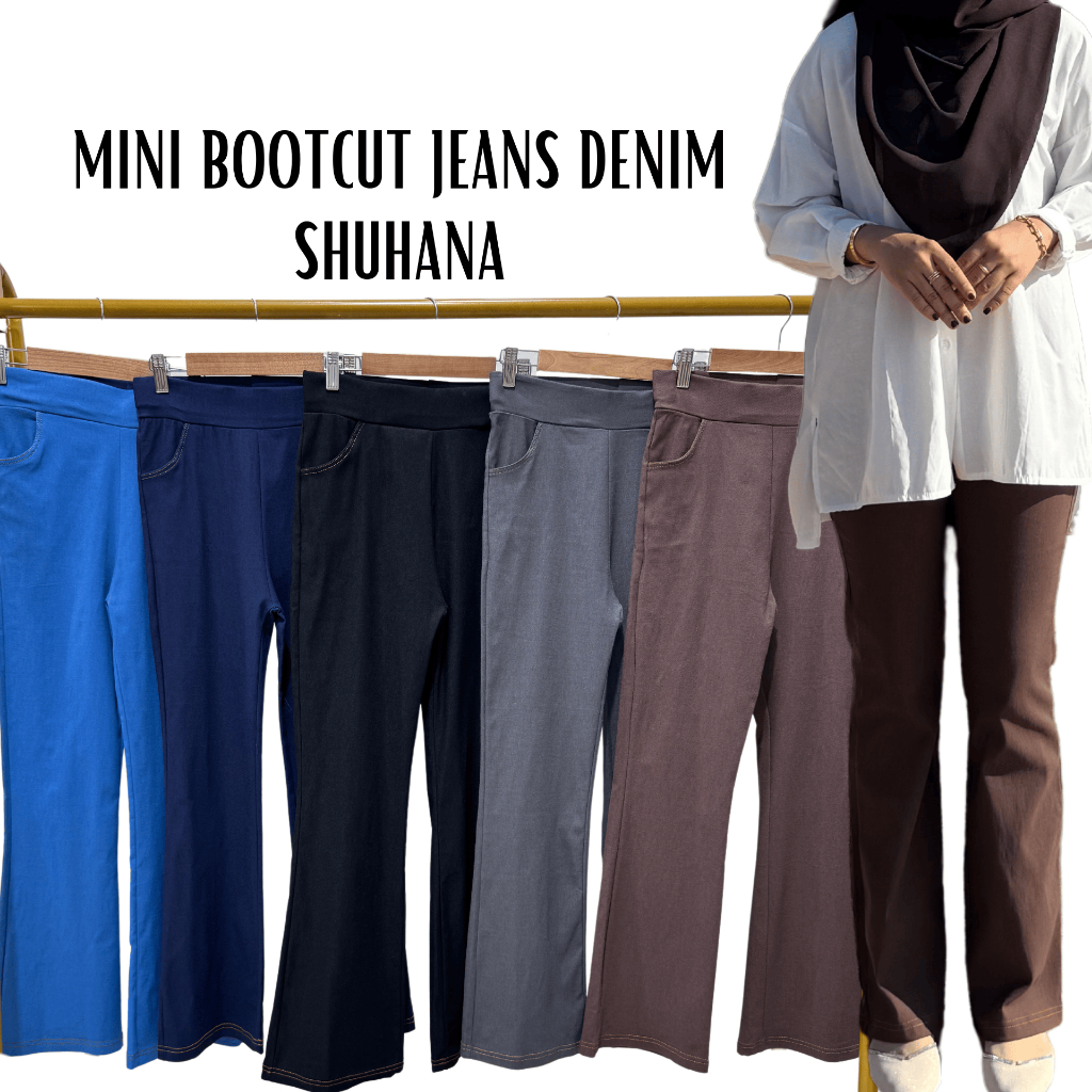 Shuhana Jeans Denim Cutting Mini Bootcut Casual Stretchable Ladies ...