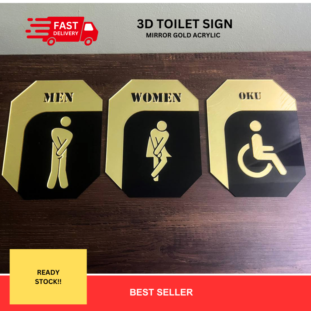 3D Acrylic Signs for Toilet/Washroom | Shopee Malaysia