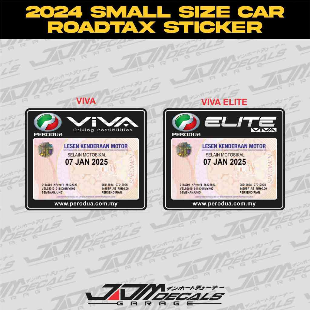 [2024 SMALL SIZE CAR ROADTAX STICKER] Perodua Viva Windscreen Roadtax ...
