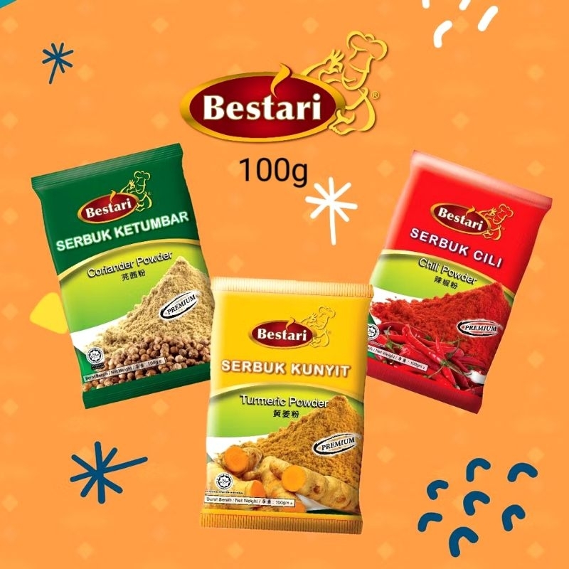 Halal*BESTARI Serbuk Jintan Manis/Jintan Putih/Kunyit Powder*100g ...