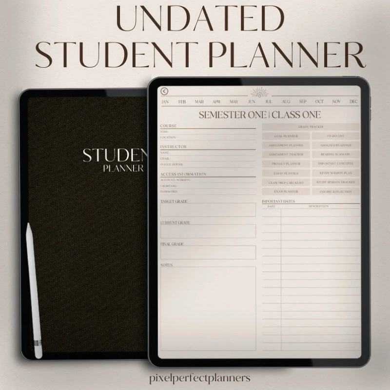 Student Digital Planner - GoodNotes Academic Planner, College Planner ...