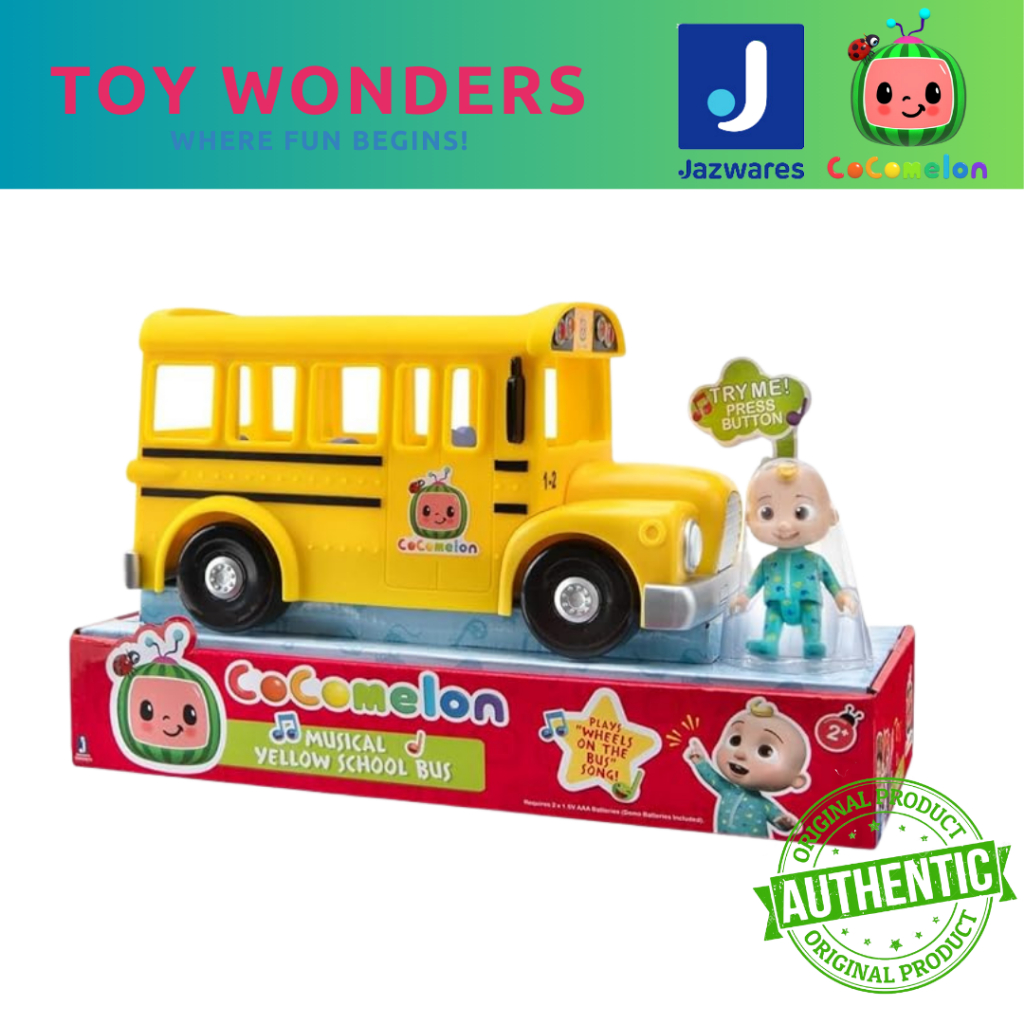 Cocomelon Musical Yellow School Bus | JJ Baby Toys Wheels Fisher Price ...