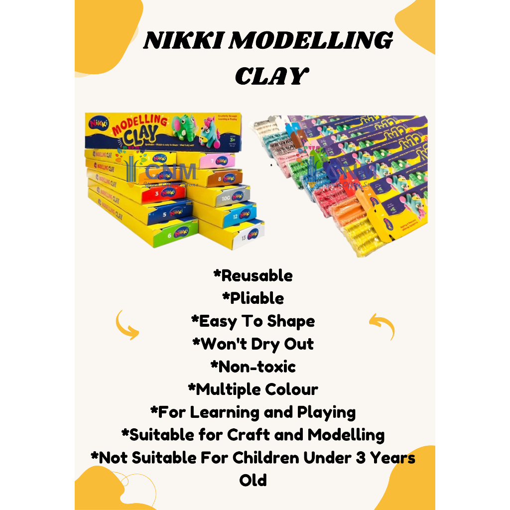 Nikki Modelling Clay MD1 / Plasticine / Tanah Liat Pemodelan / Tanah ...