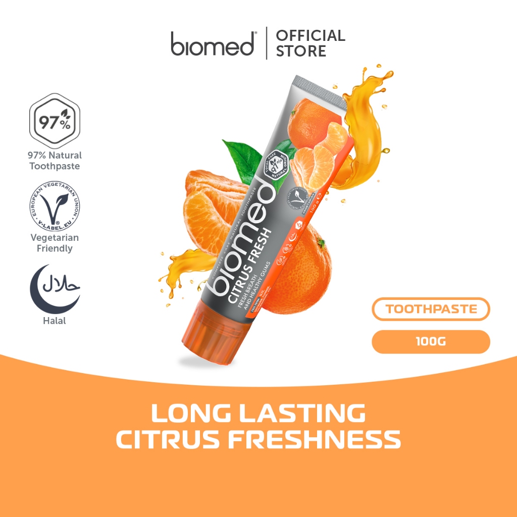 Biomed Natural Toothpaste Citrus Fresh | Antibacterial whitening, Nafas ...