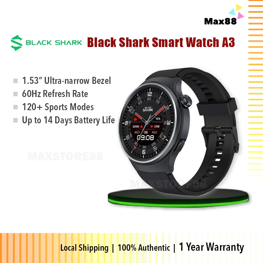 Black Shark Smart Watch A3 - 1.53" Ultra-Narrow Bezel Display | END ...