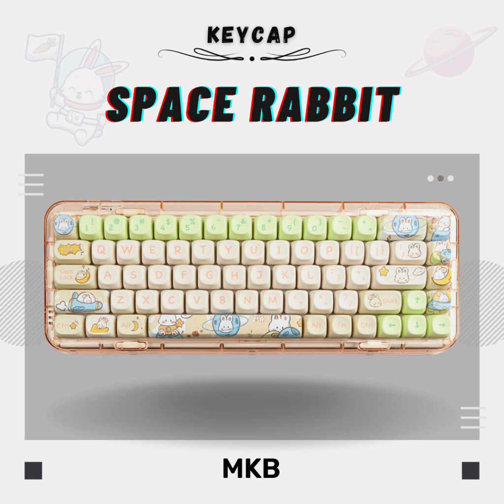 MKB Space Rabbit PBT MOA Profile Keycap Set for Mechanical Keyboard ...
