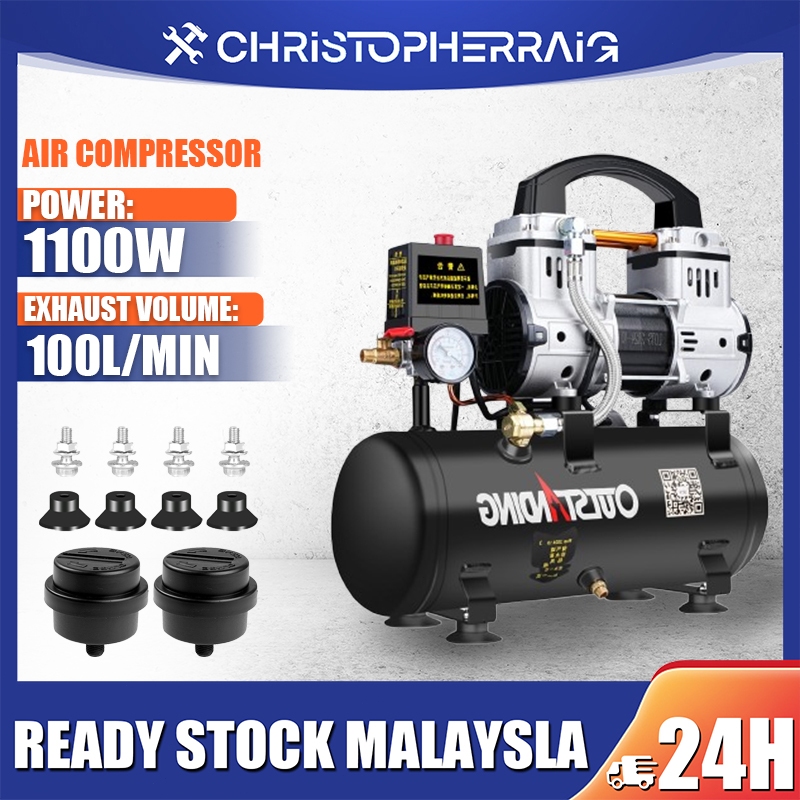 3 Years Warranty🔥 8L air compressor mini paint/Silent oil free ...