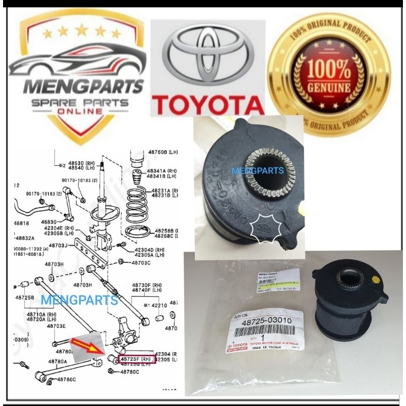 ORIGINAL TOYOTA CAMRY SXV10 ACV30 ACV31 ACV40 ACV41 HARRIER ACU30 REAR ...