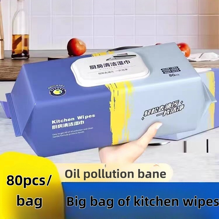 Kitchen Wipes 80PCS Disposable Kitchen Wet Tissue Cleaning Degreasing ...