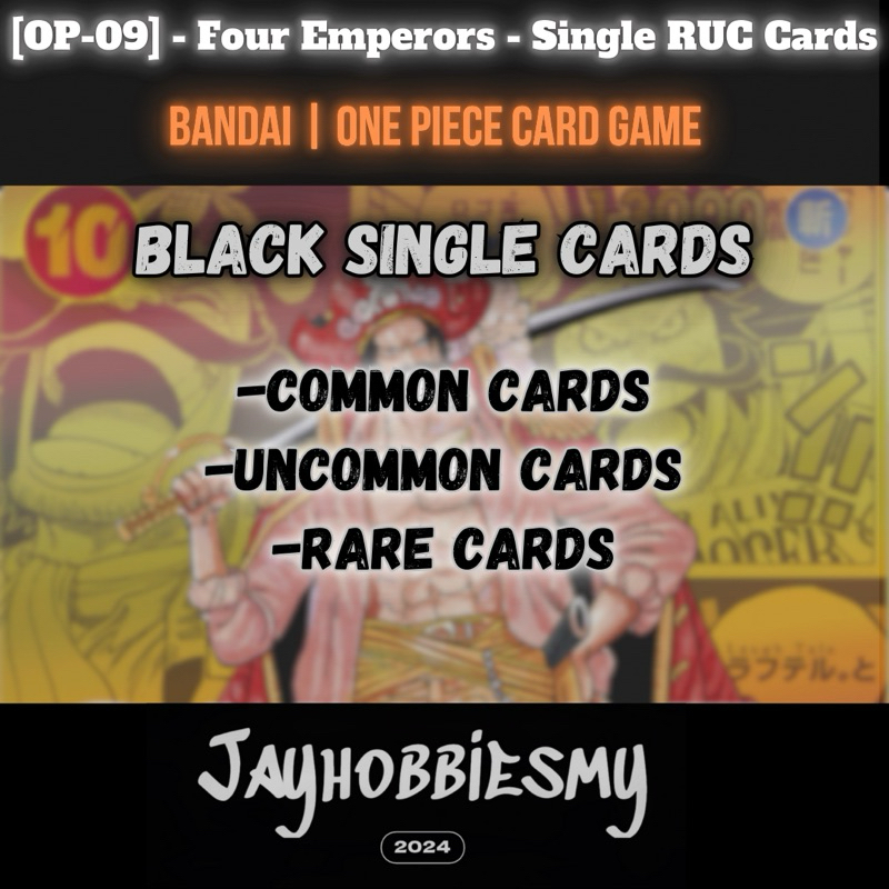Bandai One Piece TCG [OP09 Four Emperors] BLACK RUC Single Cards (Rare, Common, Uncommon ...