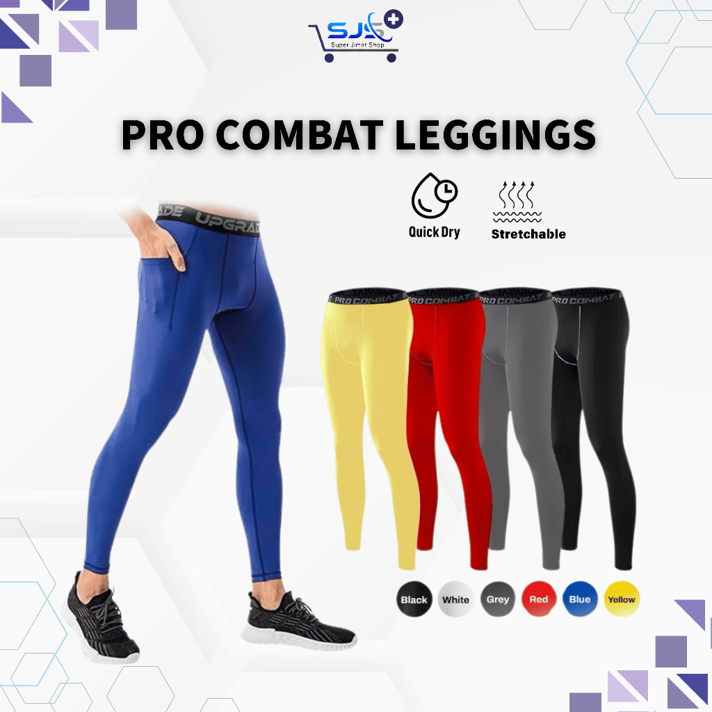 PRO COMBAT Seluar Compression Tight Legging Pants Swimming Running ...