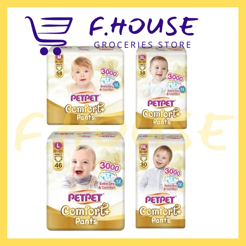 PETPET Comfort + Pants Baby Diapers M58/L46/XL38/XXL30 (1 Pack ...