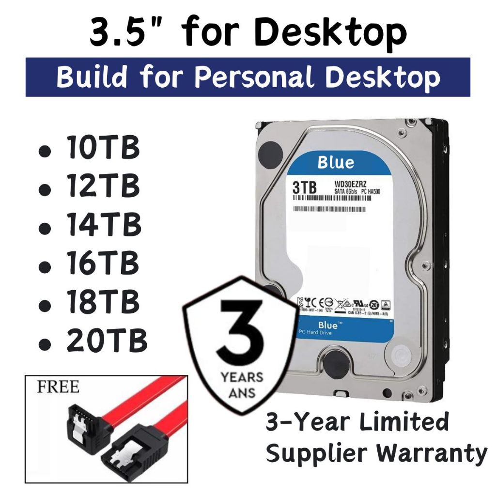 Hard Disk 10TB 12TB 14TB 16TB 18TB 20TB HDD 3.5" Hard Drive Blue PC ...