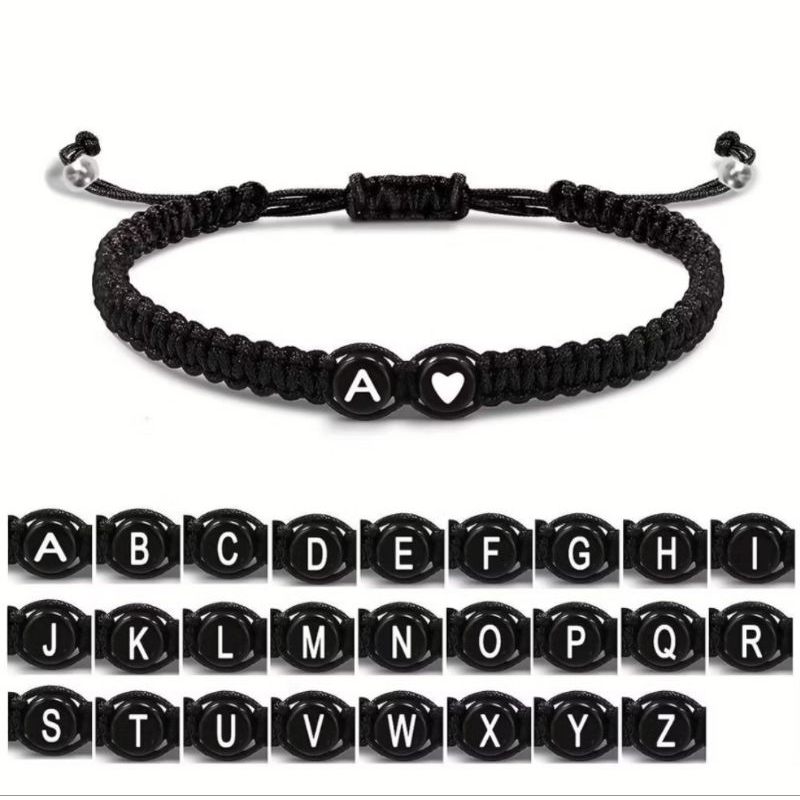 26 Letters Handmade Rope Bracelet A-Z Adjustable Bracelet Birthday ...
