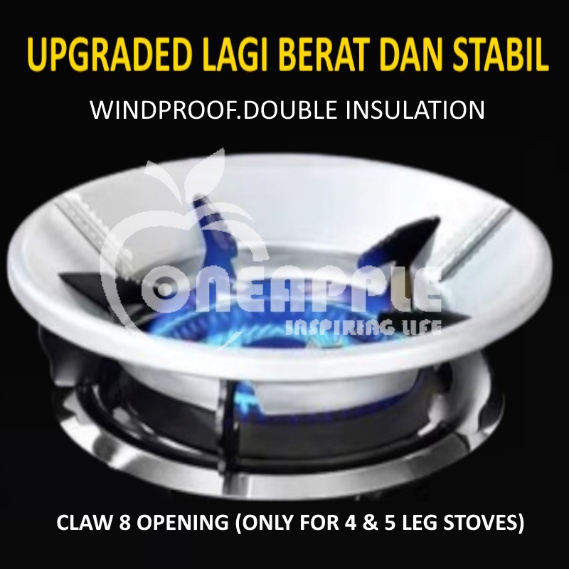 ONEAPPLE.MY Gas Stove 8 PORT With Windproof Anti-slip teeth Cover ...