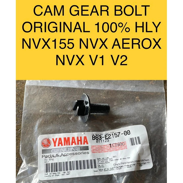 100% ORIGINAL YAMAHA Y16ZR / NVX155 CAM GEAR BOLT 0 B63-E2157-00 TIMING ...