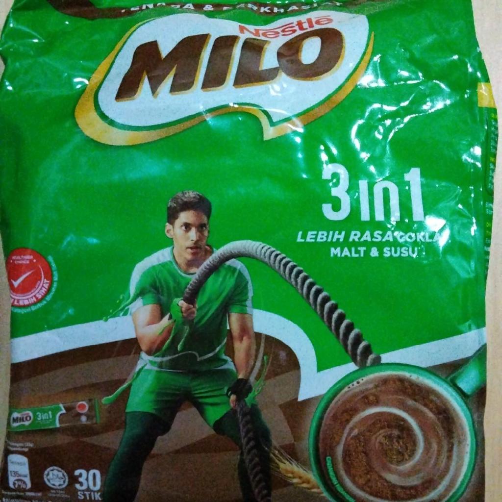 NESTLE MILO 3 in 1 Lebih Rasa Coklat, Malt & Susu 33g x 30 Stik (Exp ...