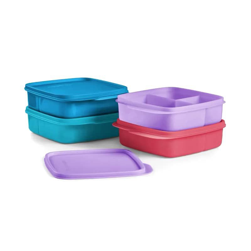 Tupperware Divided Lunch Box Square 550ml | Shopee Malaysia