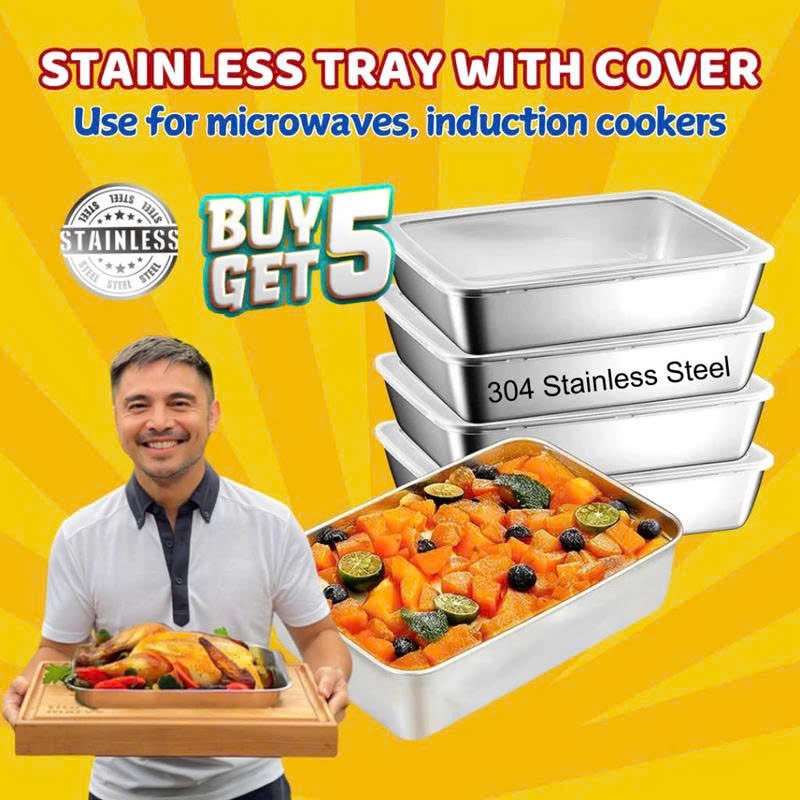 304 Stainless Steel Box With Lid Organizer Fresh-Keeping Storage Box ...