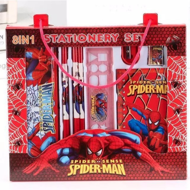 Stationery Set Pencil Box 8 in 1 Cartoon Character Kartun Alat Tulis ...