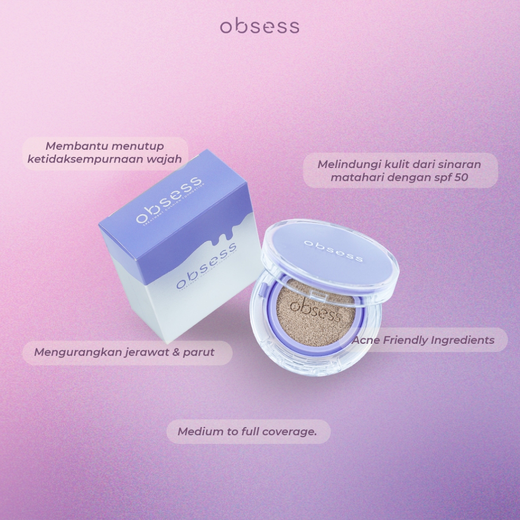 OBSESS Cosmetics Treatment Cushion Foundation Dewy Finishing Medium to ...