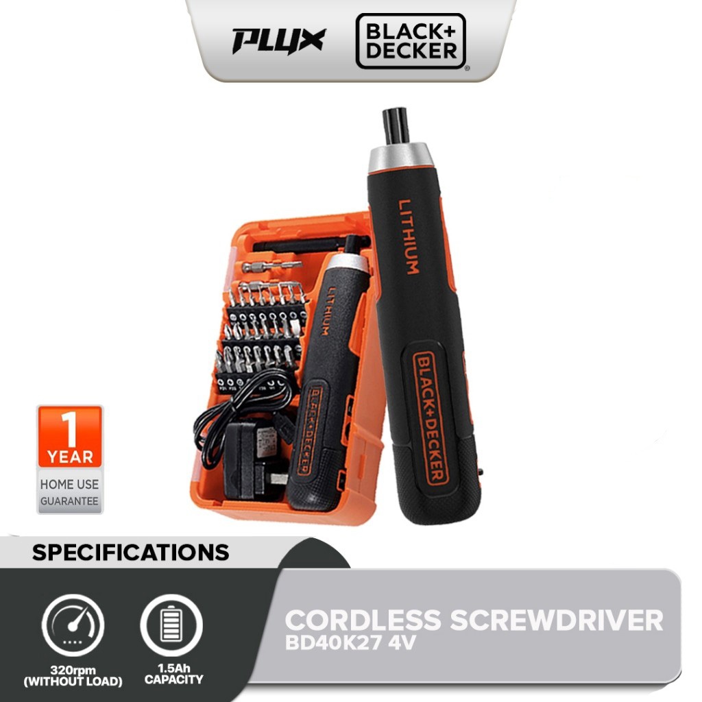 BLACK & DECKER BD40K27-B1 4V Push and Go Cordless Smart Screwdriver ...
