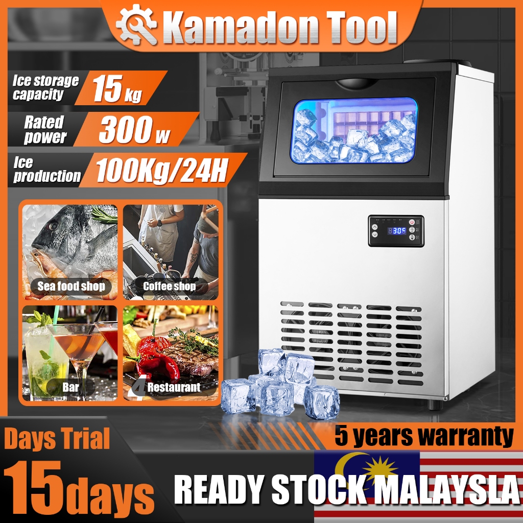 (55KG & 100KG) Commercial Ice Maker Machine Mesin Buat Ais Batu ...