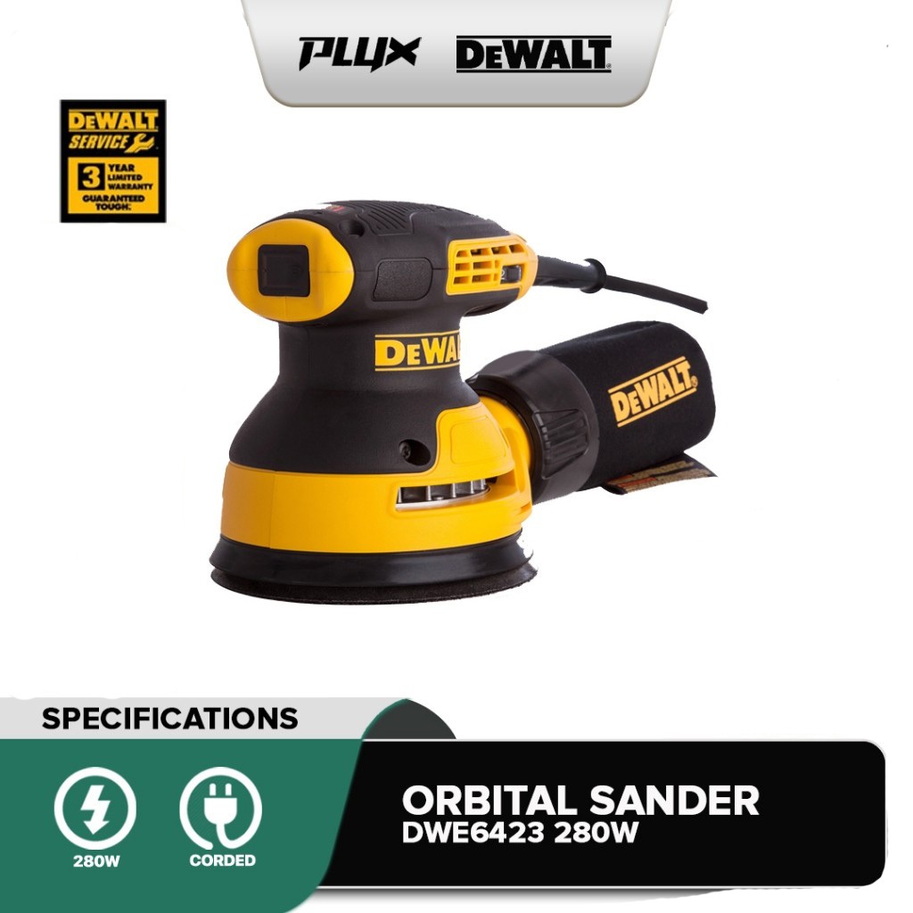 DEWALT DWE6423-B1 280W 5 / 125mm Orbital Sander ( DWE6423 ) | Shopee ...