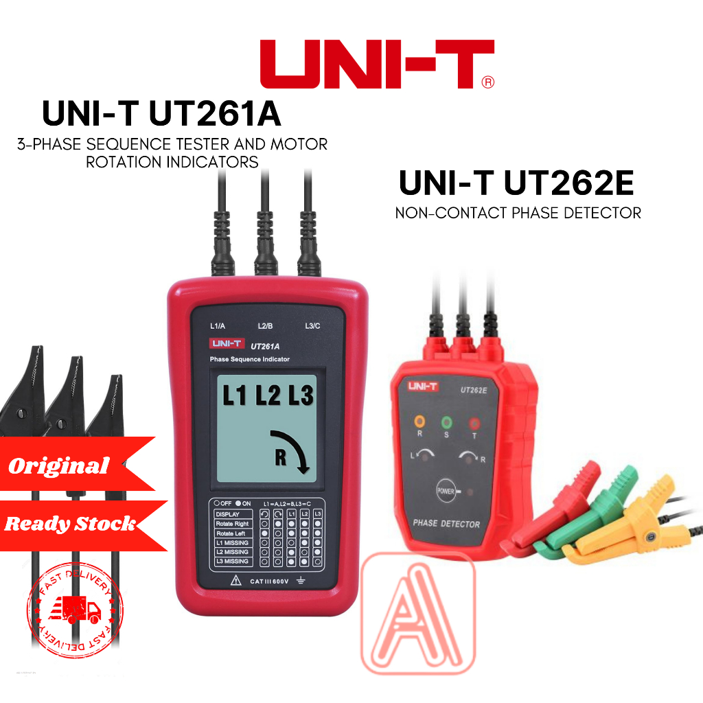 UT261A Phase Sequence and Motor Rotation Indicators / UT262E Non-Contact Phase Detector-Original ...