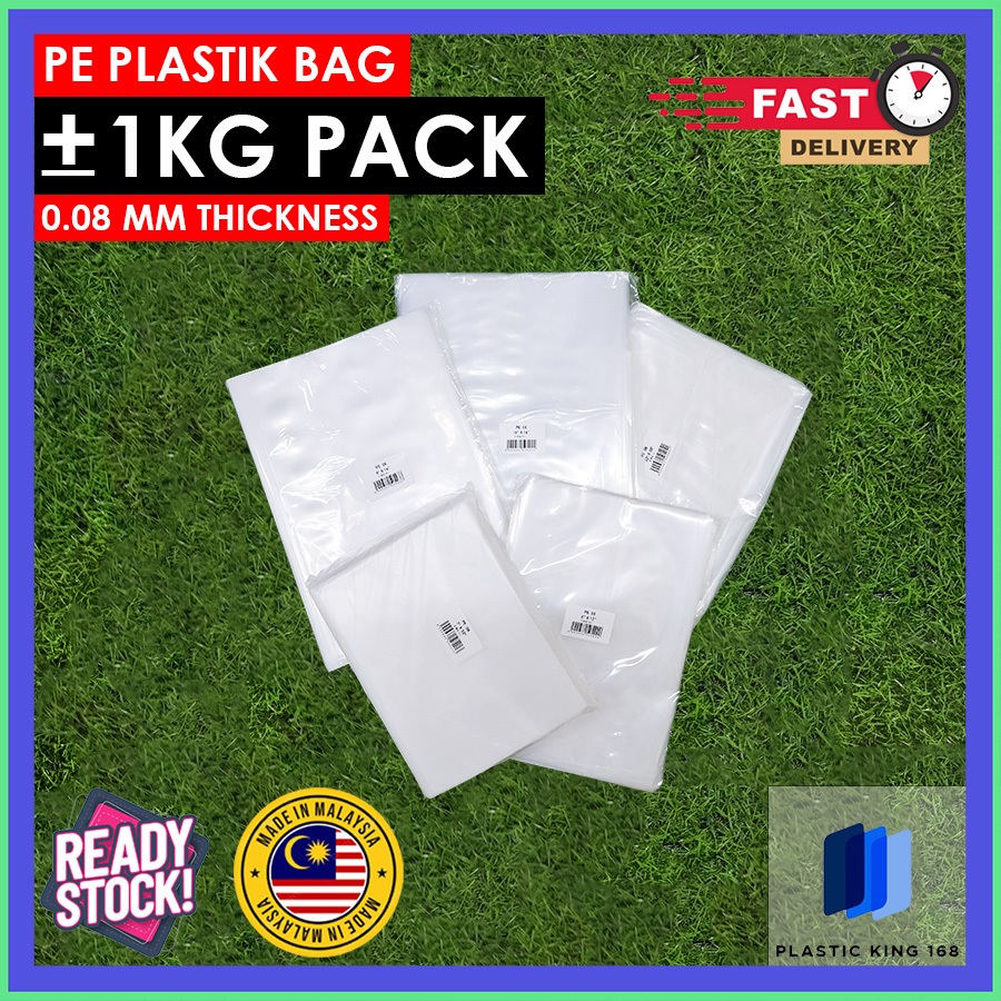 PE Plastic Bag 1kg± LDPE Bag Plastik Beg PE Food Packaging / Plastik ...