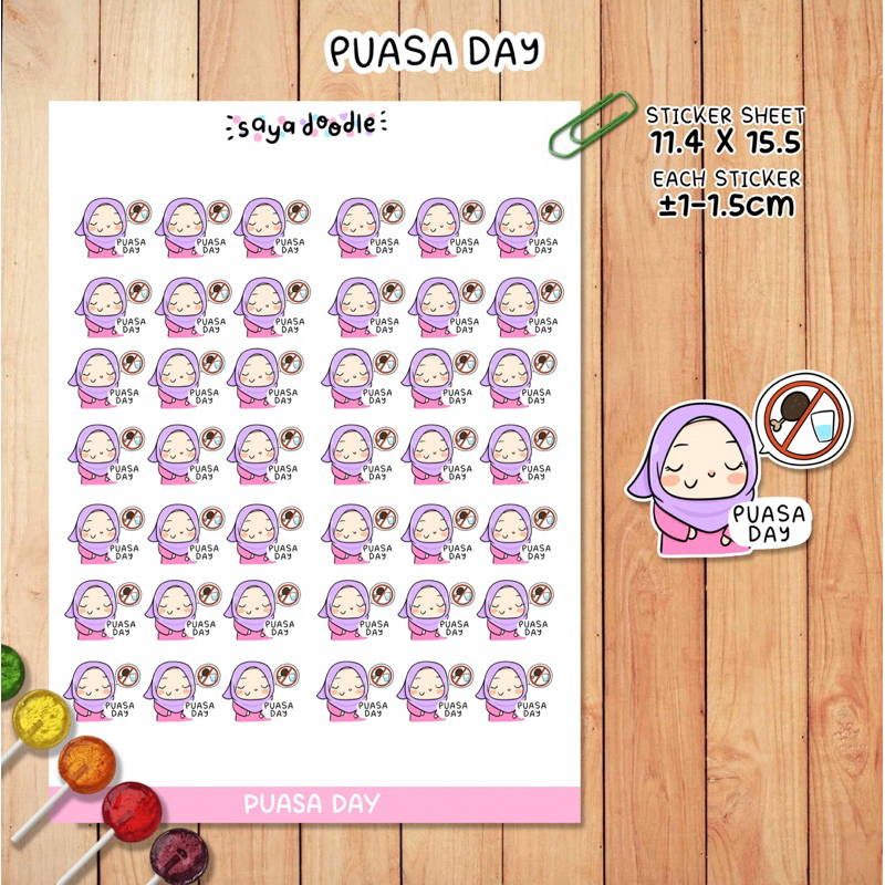 Puasa Day Planner Stickers Sticker Comel Journal Calendar Cute Chibi ...