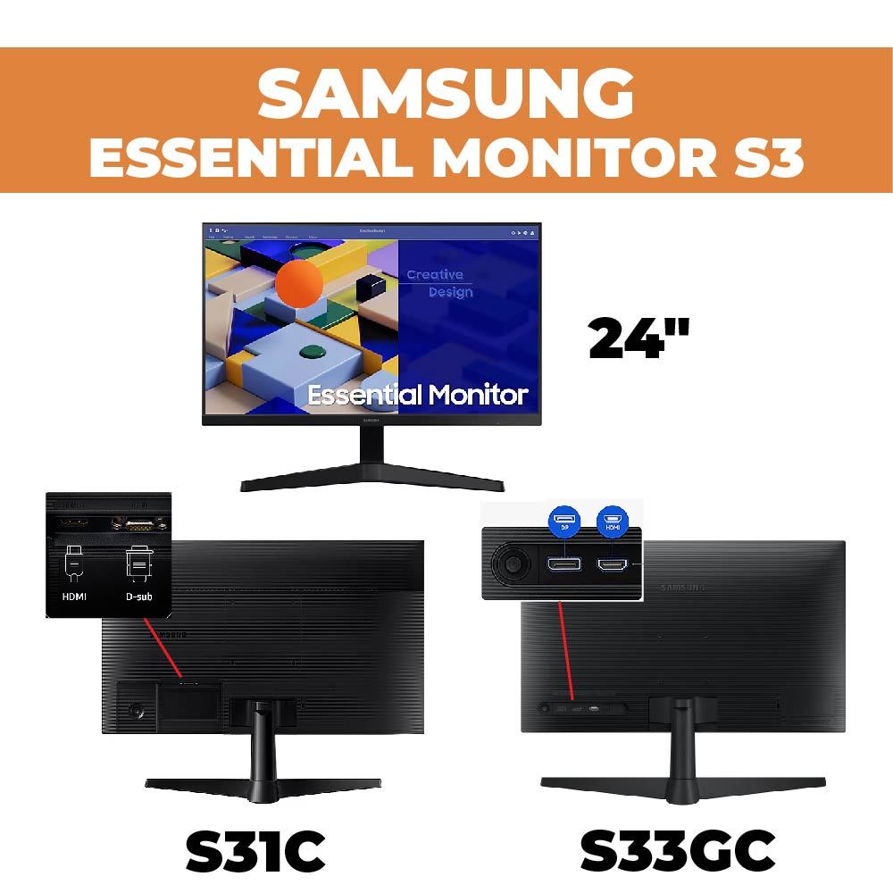 【OFFER】Samsung Essential Monitor S3 (S31C/S33GC) 24" LS24C310EAEXXS ...