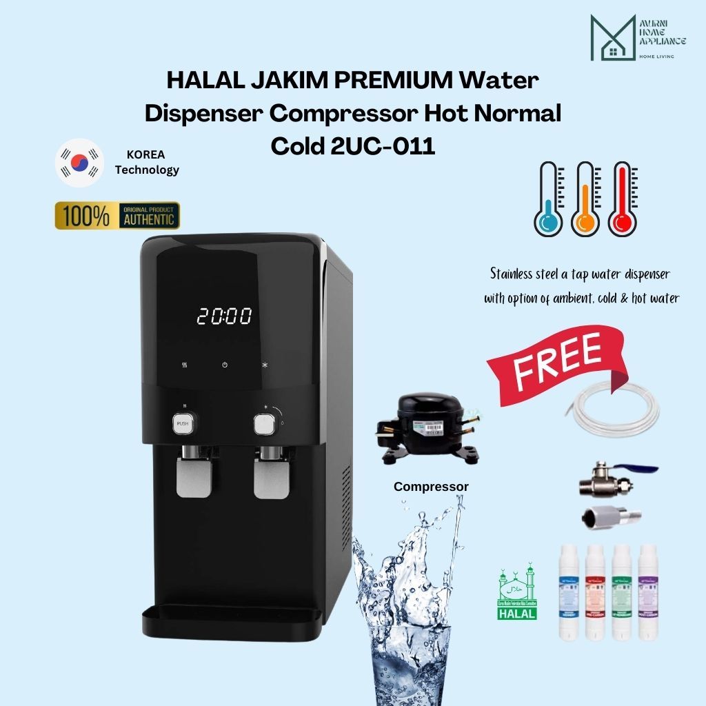 HALAL JAKIM 2UC HWC Hot & Ambient & Cold Water Dispenser With Halal ...