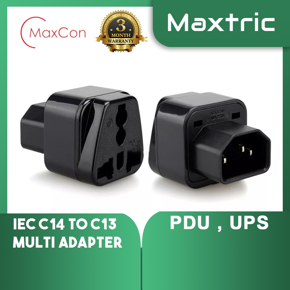 MaxCon IEC C14 To C13 Universal Plug Multi Adapter For PDU UPS ...