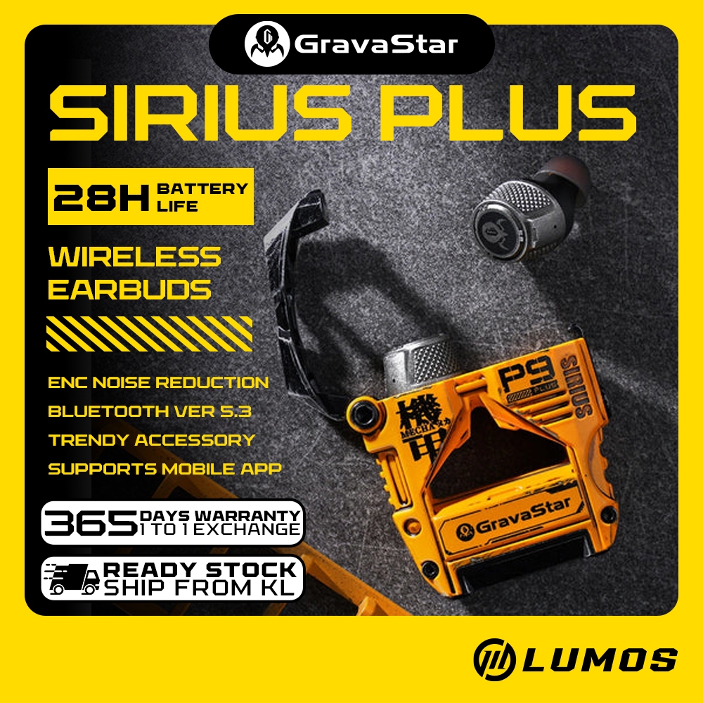 GravaStar SIRIUS PLUS P9 ANC Bluetooth VER 5.3 TWS 28H Battery Life ...