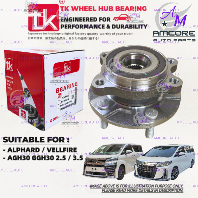 TK WHEEL BEARING HUB (FRONT & REAR)(2WD) - TOYOTA ALPHARD VELLFIRE ...