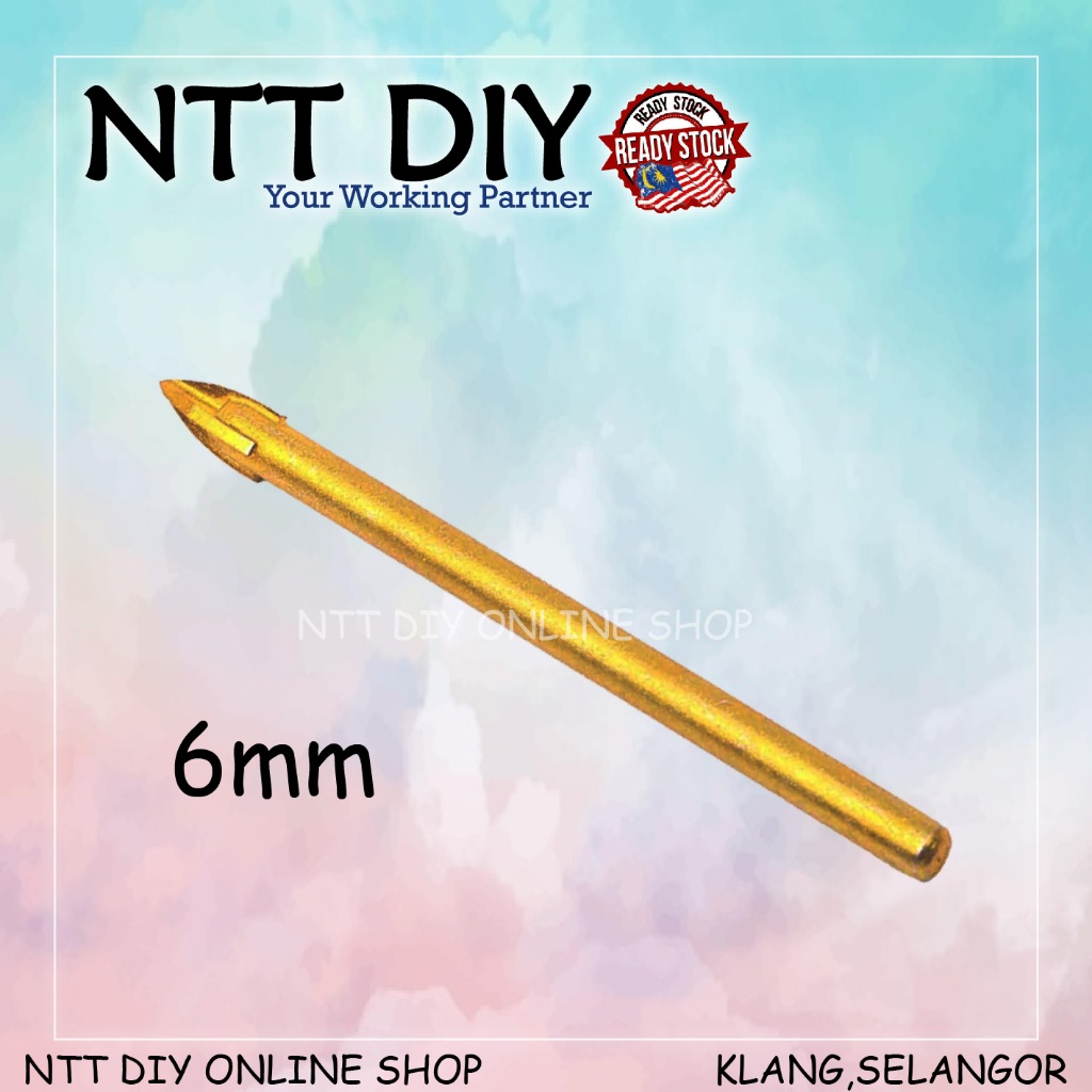 Ntt Diy 6mm Tungsten Tile Carbide Drill Bit Set Glass Ceramic Cross