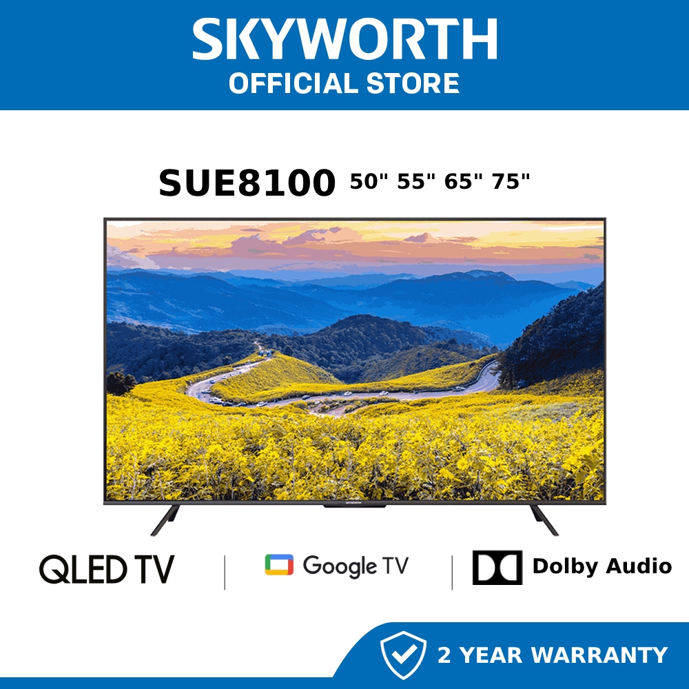 Skyworth new SUE8100 series 50" 55" 65" 75" inch Skyworth QLED EYE CARE SERIES GOOGLE TV ...
