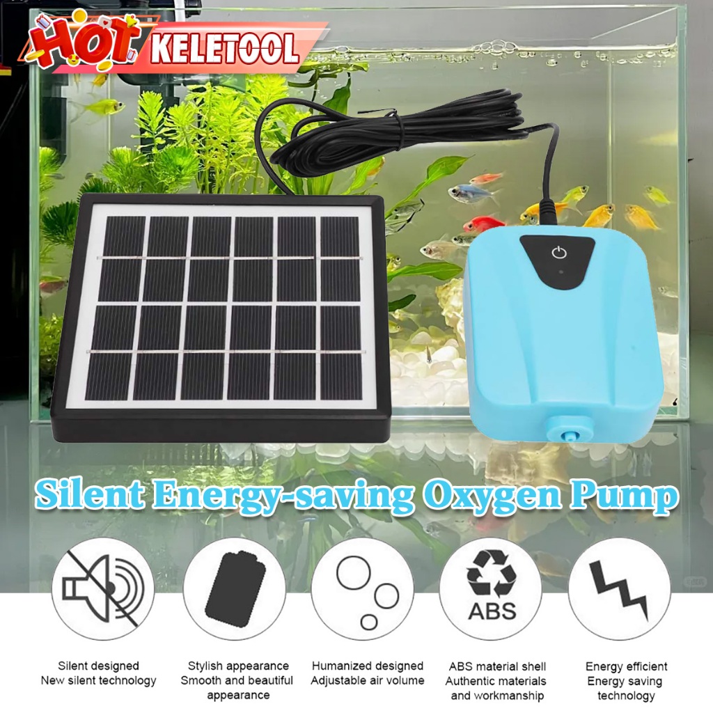 Solar Power Oxygenator Water Oxygen Pump Pond Aerator Aquarium Fish ...
