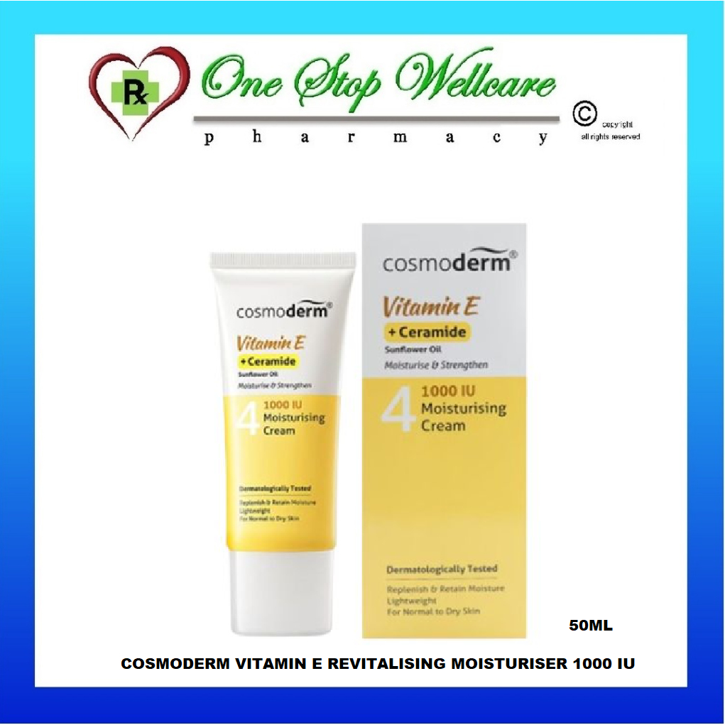 COSMODERM VITAMIN E + CERAMIDE MOISTURISING CREAM 1000 IU 50ML (EXP: 09 ...