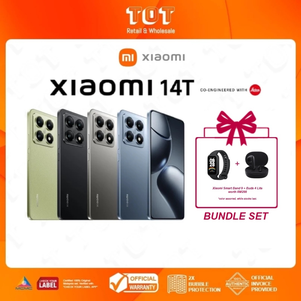 Xiaomi 14T 5G (12GB+256GB/512GB) 6.67" Next-generation 144Hz AI display l MediaTek Dimensity ...