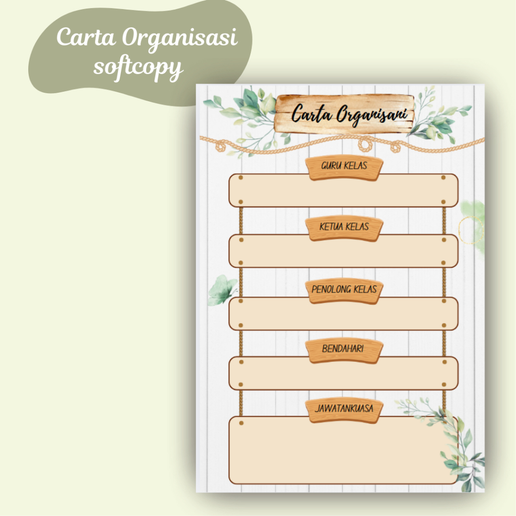 SOFTCOPY CARTA ORGANISASI KELAS PDF HIASAN KELAS | Shopee Malaysia