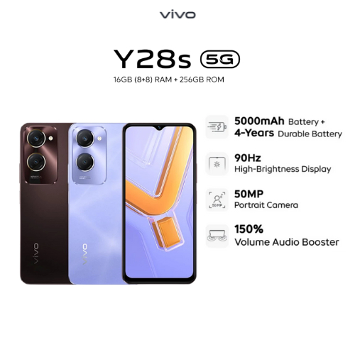 Vivo Y28s 5G (8+256GB) 90Hz Refresh Rate l 5,000mAH Battery | Shopee ...