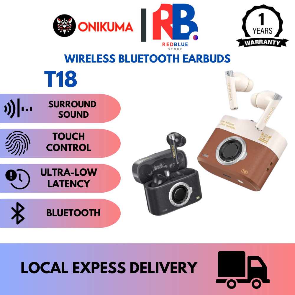 ONIKUMA T18 Wireless headphones TWS 5.3 Sports Noise Cancelling Gaming ...