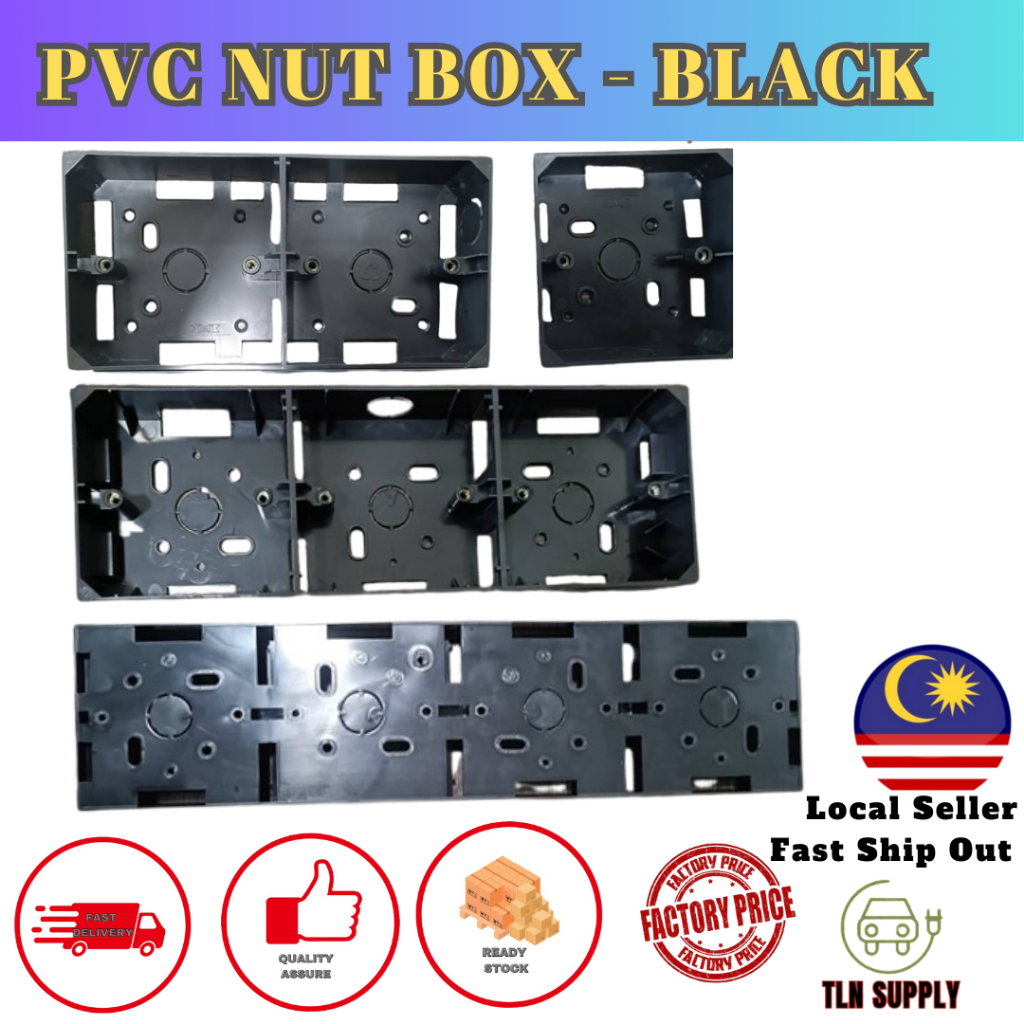 BLACK PVC SURFACE NUT BOX | SWITCH BOX | PVC BOX 3x3 3x7 3x10 [SPECIAL ...