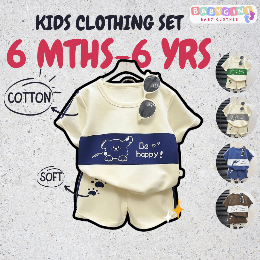 Baby Clothing Set 3 Months-6 Years Cotton Kids T Shirt and Shorts Baju ...