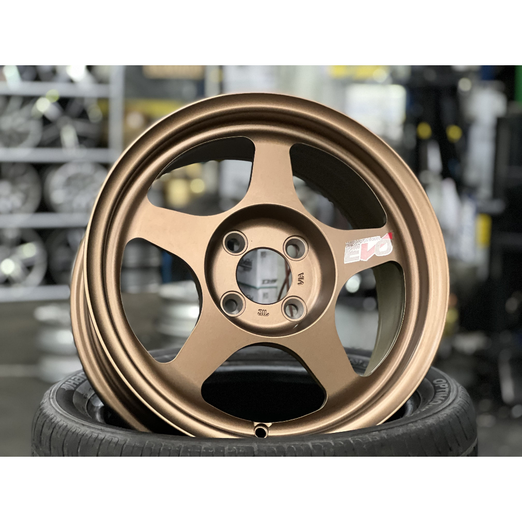 NEW 15X7J AOW Evo Regamaster Rim (set of 4) Bronze 4X100 for City Jazz Vios Yaris Myvi Mazda 2 ...