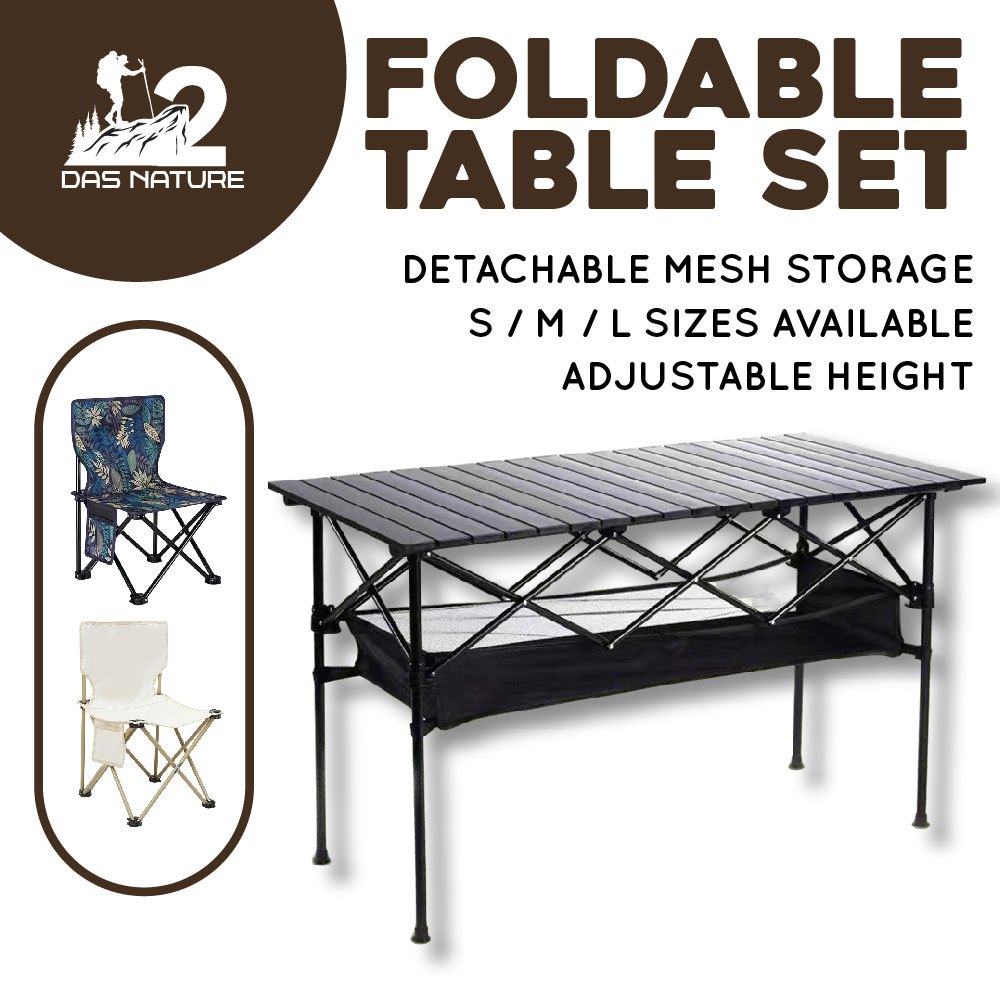 Camping Table Meja Lipat set Portable Outdoor Foldable Meja Camping ...