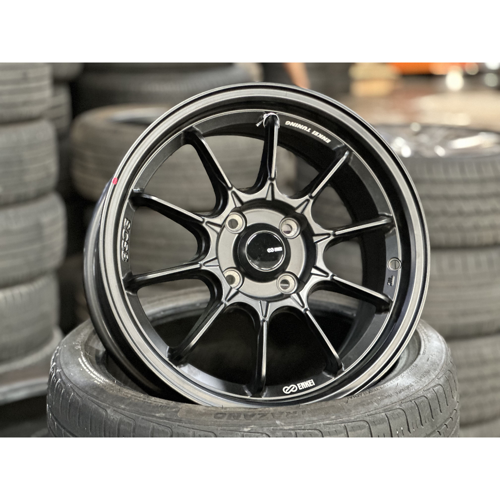 NEW 15X7J Enkei Tuning SC58 Rim (set of 4) Black 4X100 City Jazz Vios ...