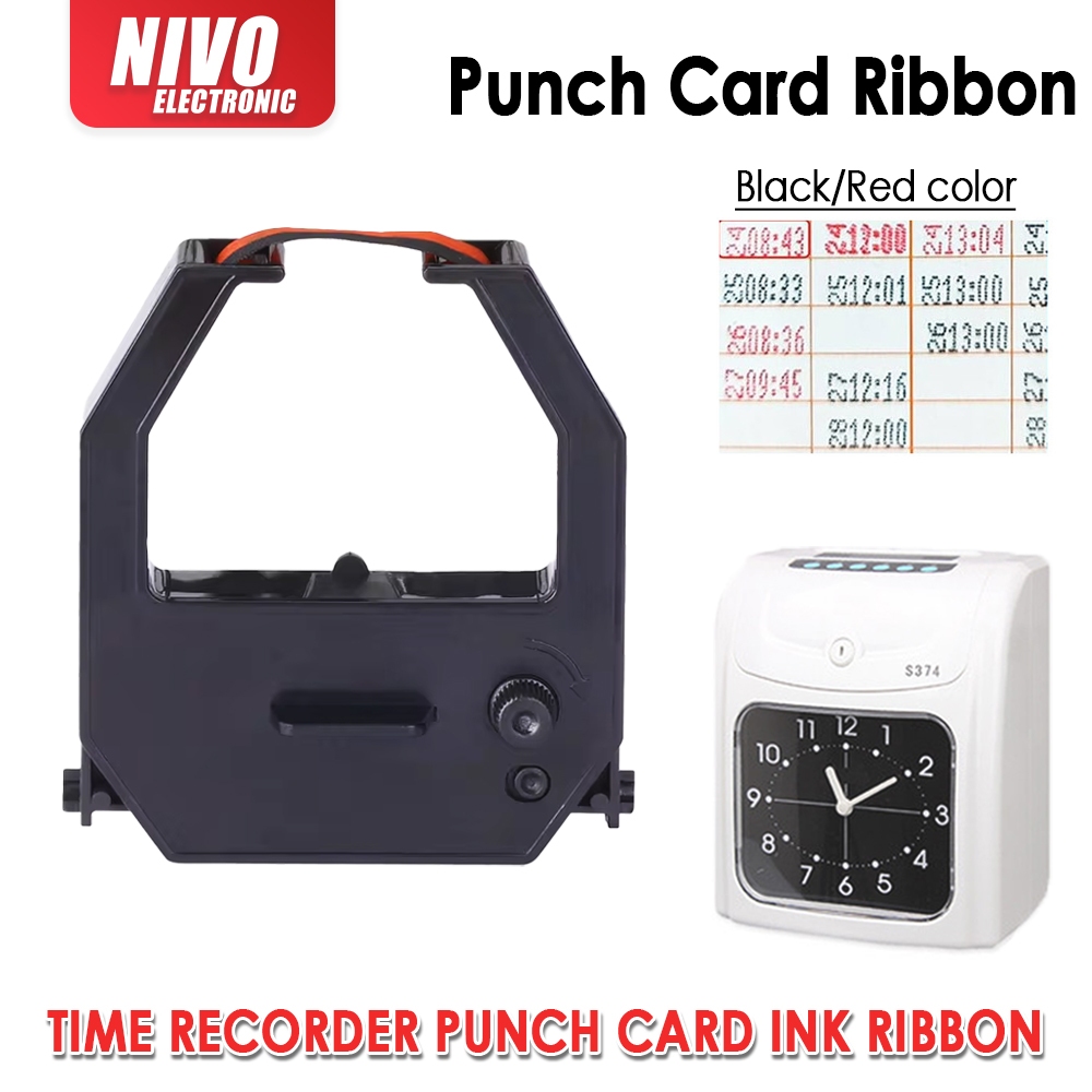 TIME RECORDER PUNCH CARD INK RIBBON CARTRIDGE Replace Refill Smooth ...